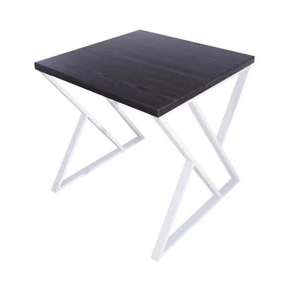 Стол кухонный Solarius Loft с Z-образными ножками 60x60х75, цвет венге, белые ножки