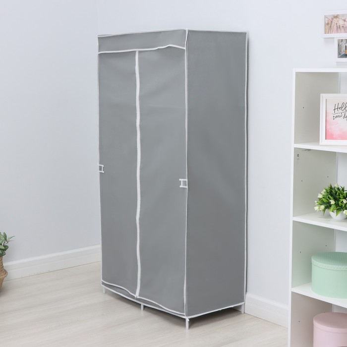 Шкаф тканевый каркасный, складной LaDо?m, 83x45x160 см, цвет серый