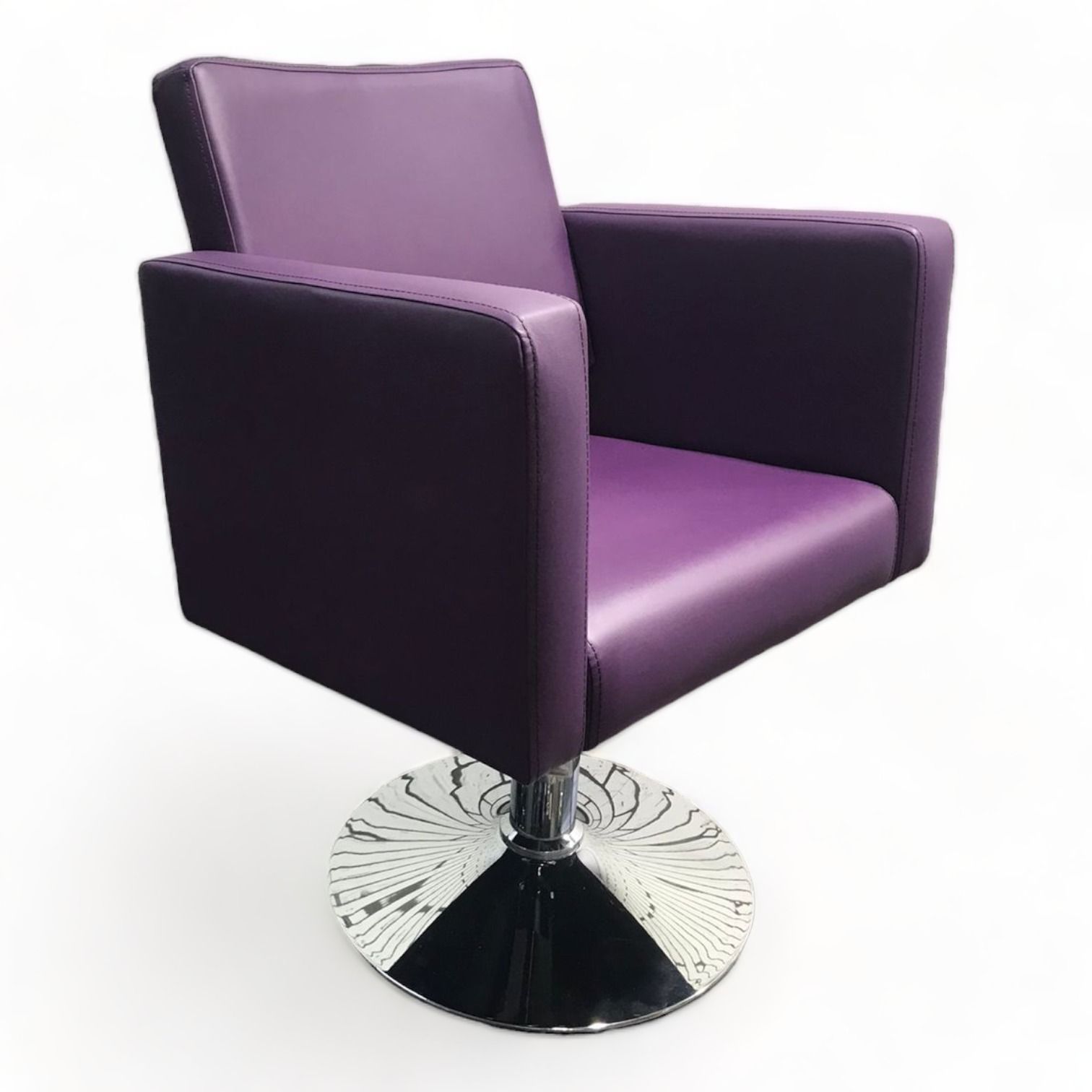 Парикмахерское кресло Сири, фиолетовый, гидравлика диск