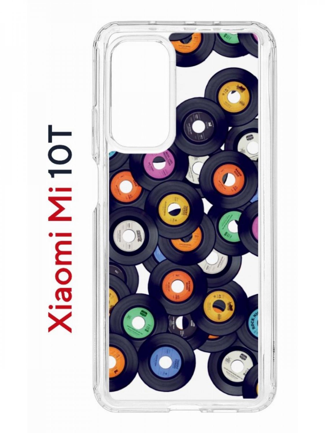 Чехол на Xiaomi Mi 10T/Mi 10T Pro Kruche Print Виниловые пластинки,противоударный бампер