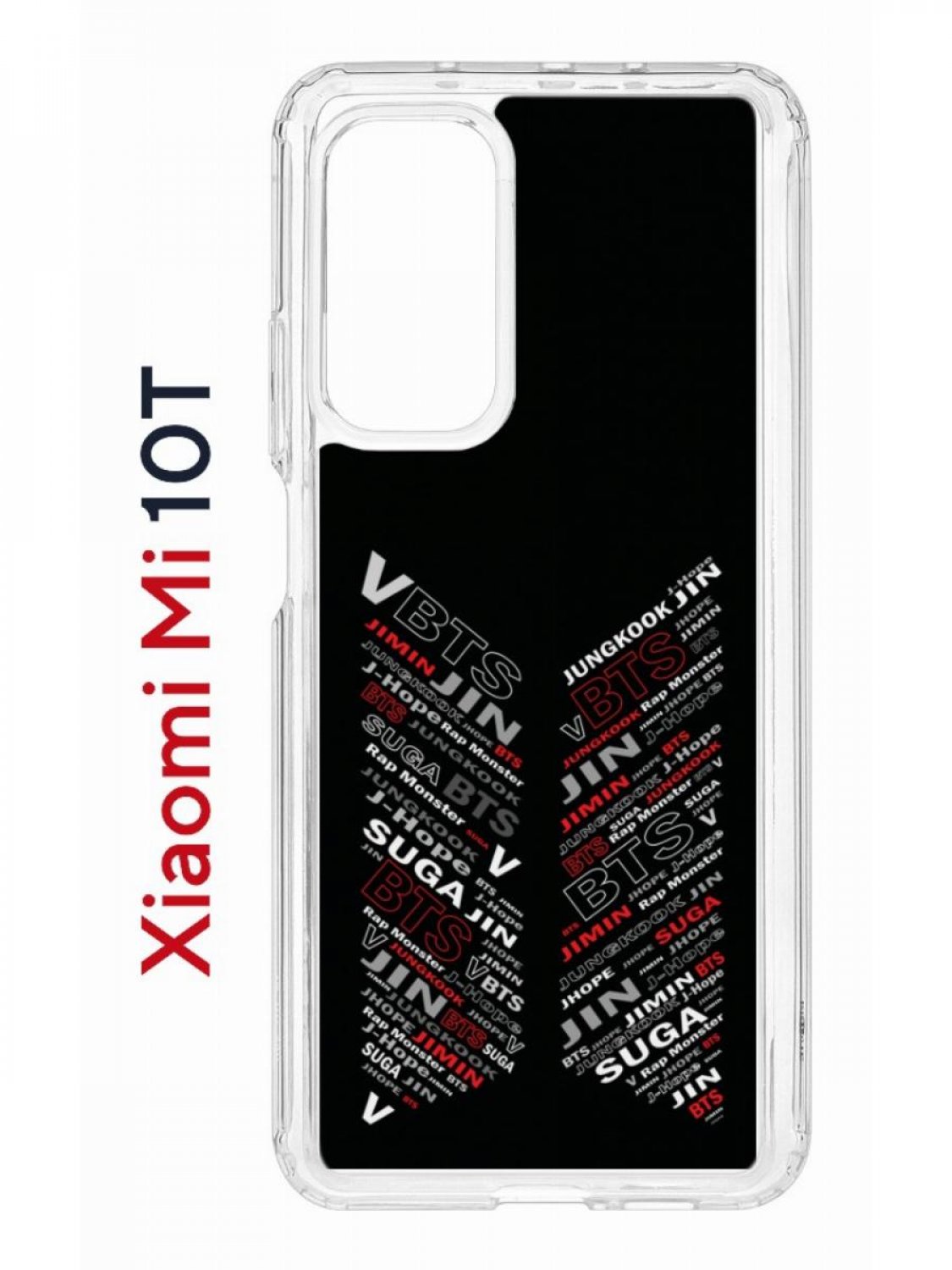 Чехол на Xiaomi Mi 10T/Mi 10T Pro Kruche Print BTS,противоударный бампер с принтом