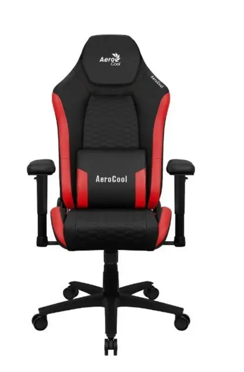 Компьютерное игровое кресло Aerocool CROWN Leatherette Black Red