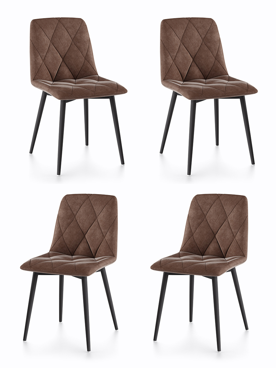 Комплект стульев для кухни DecoLine Ричи 4шт., черный/коричневый