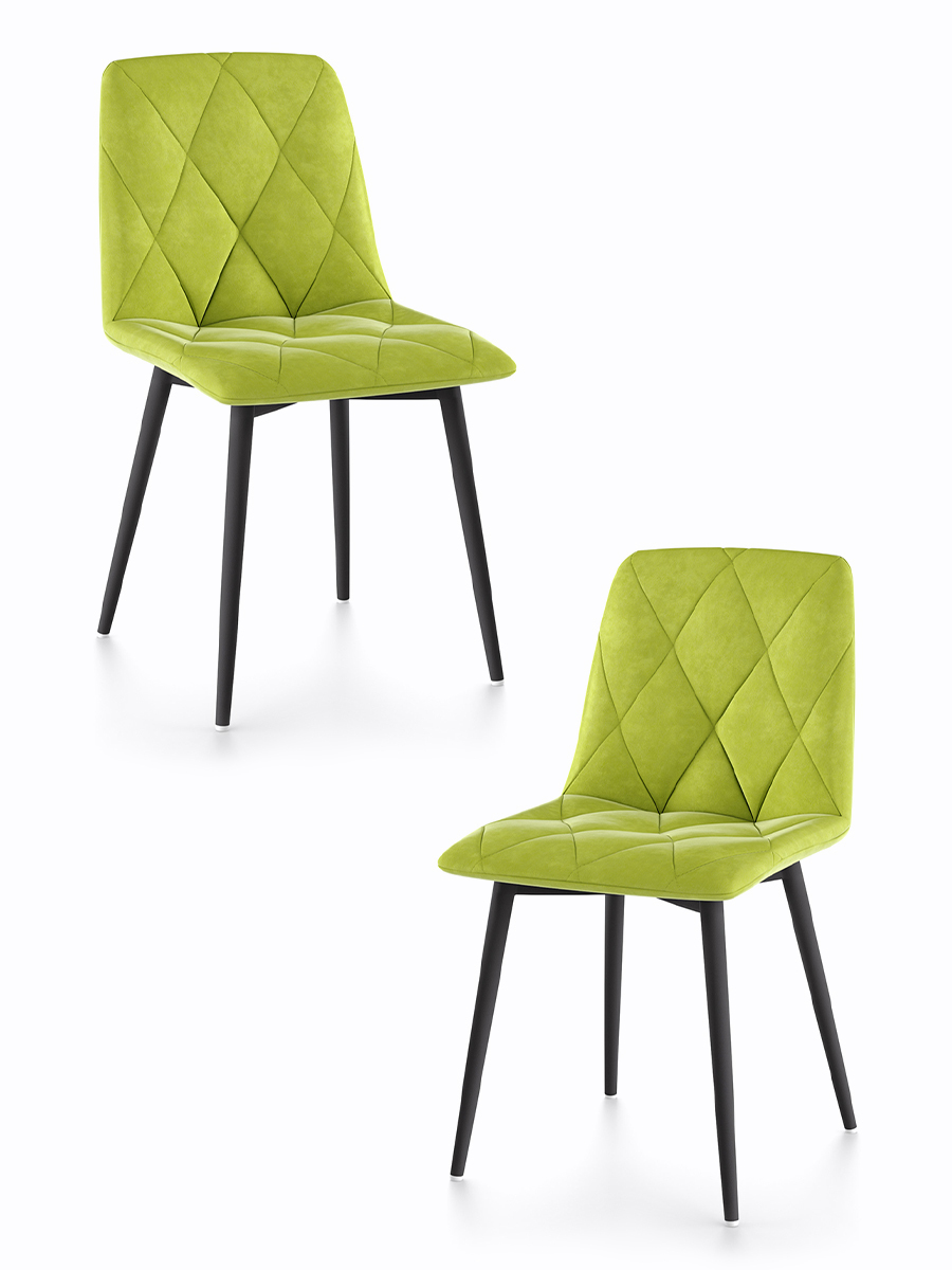 Комплект стульев для кухни DecoLine Ричи 2шт., черный/лайм