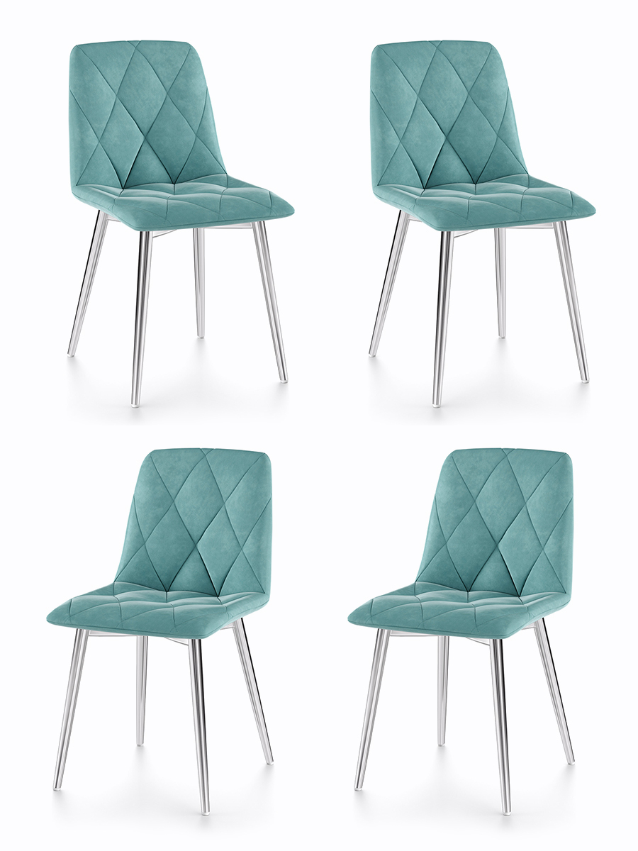 Комплект стульев для кухни DecoLine Ричи 4шт., хром/тиффани