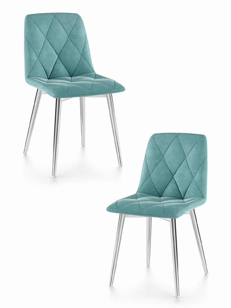 Комплект стульев для кухни DecoLine Ричи 2шт., хром/тиффани