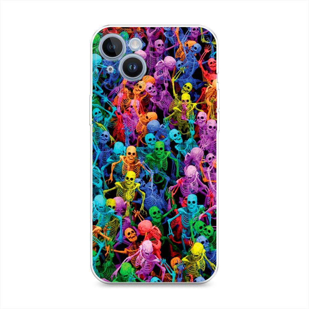 Чехол на Apple iPhone 14 "Вечеринка скелетов"