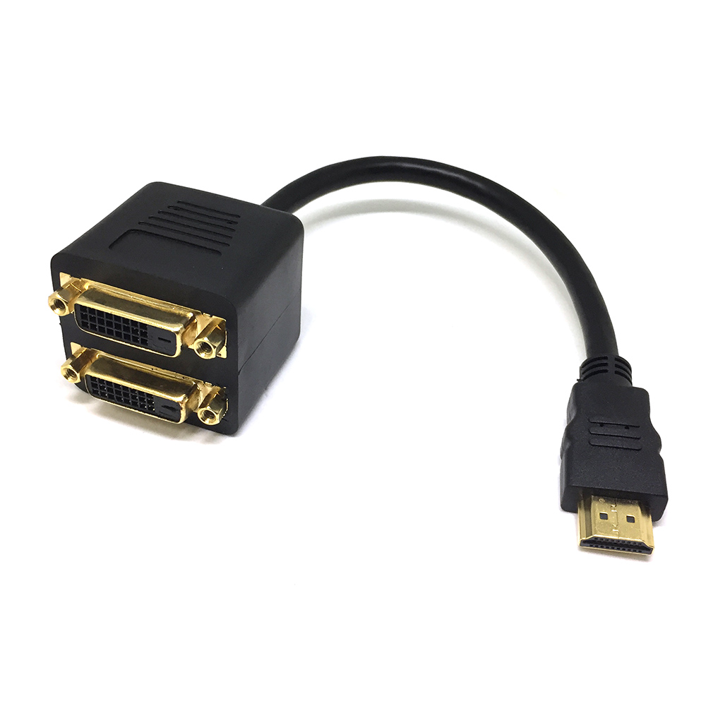 Адаптер Espada HDMI-2xDVI , M-F Black EHDMIM2XDVIF25