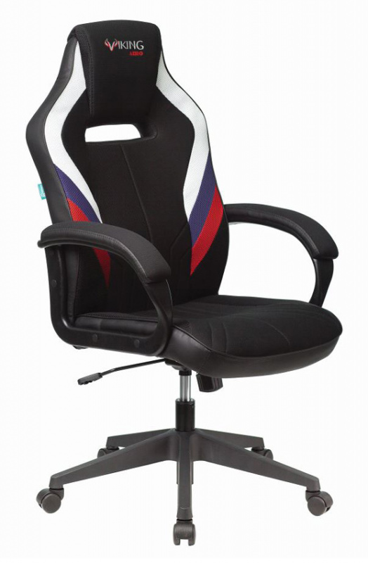 Игровое кресло ZOMBIE VIKING 3 AERO RUS, черный/белый/синий/красный
