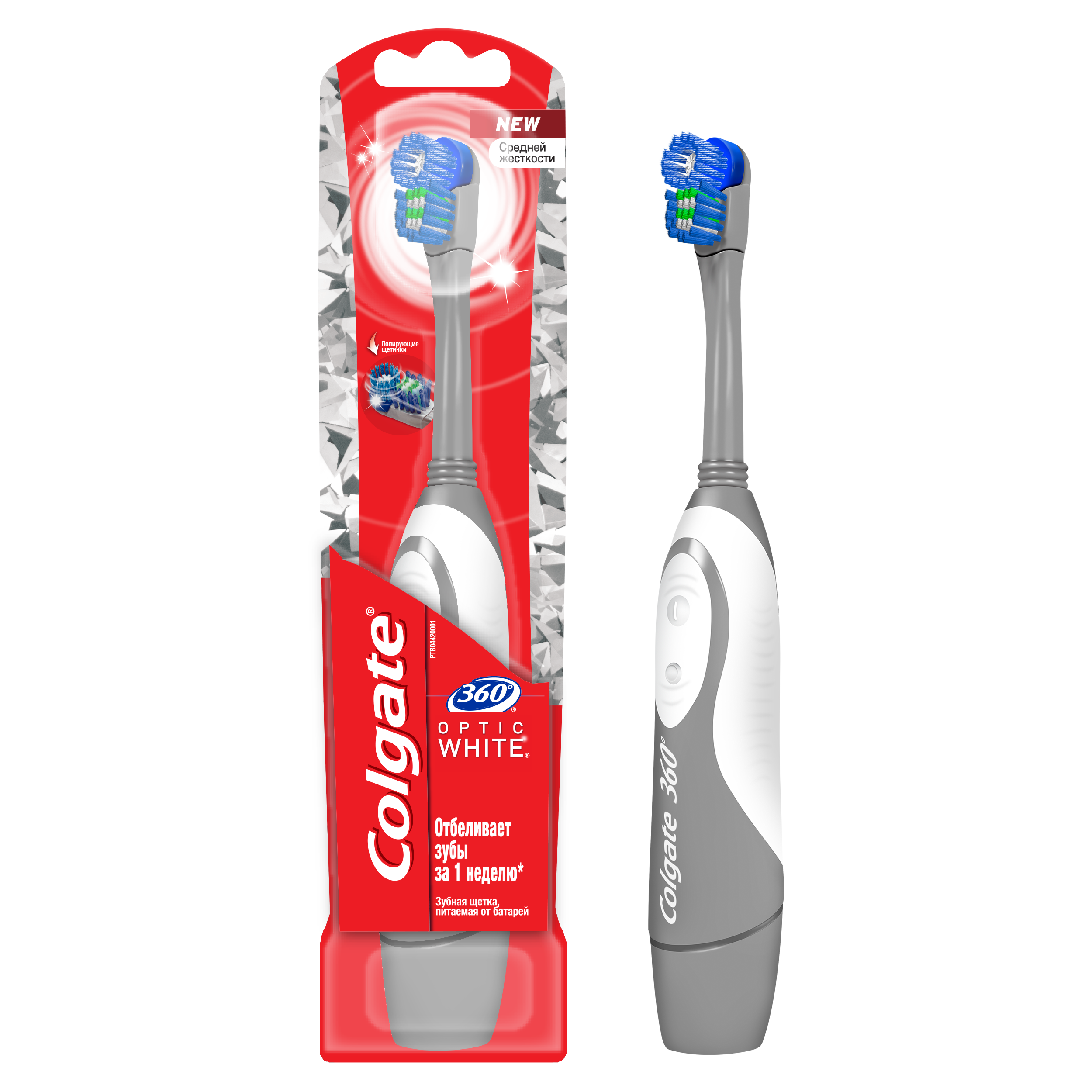 Зубная щетка электрическая Colgate 360 Optic White/Grey