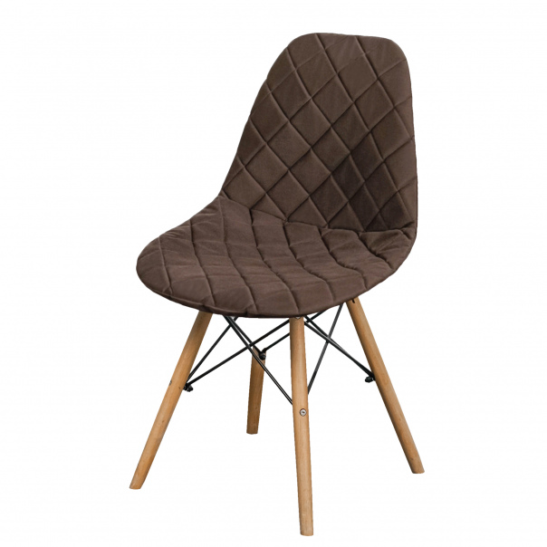 Чехол на стул Eames DSW из микровелюра CHIEDOCOVER, 40x46, ромб, коричневый