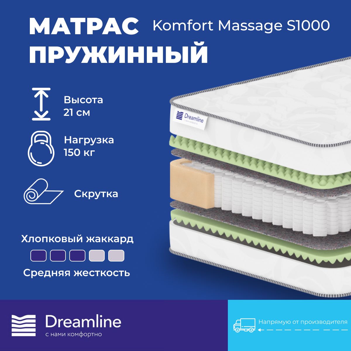 Матрас Dreamline Komfort Massage S1000 120x190 см