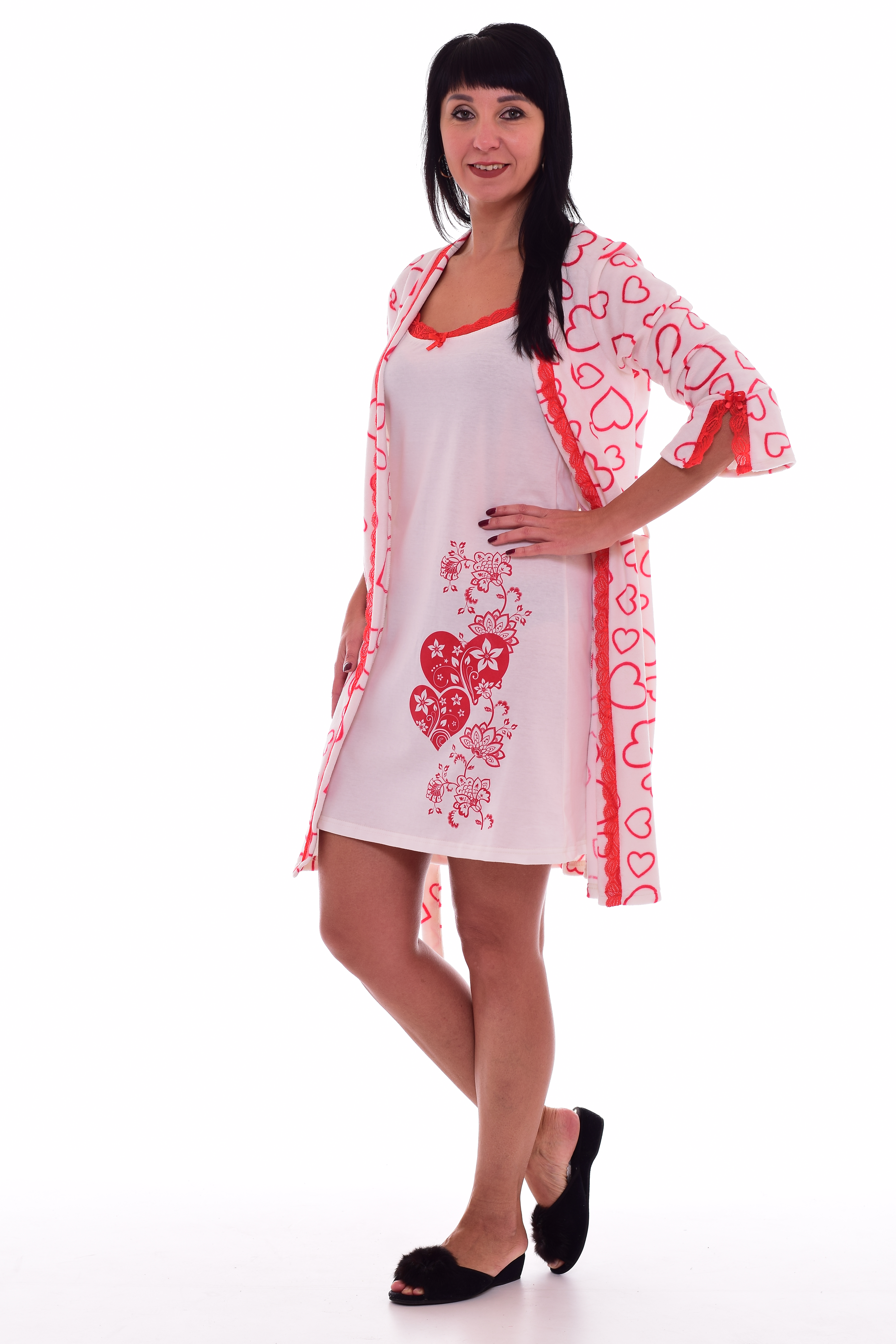 Комплект домашний женский Новое кимоно 3-195 бежевый 46 RU