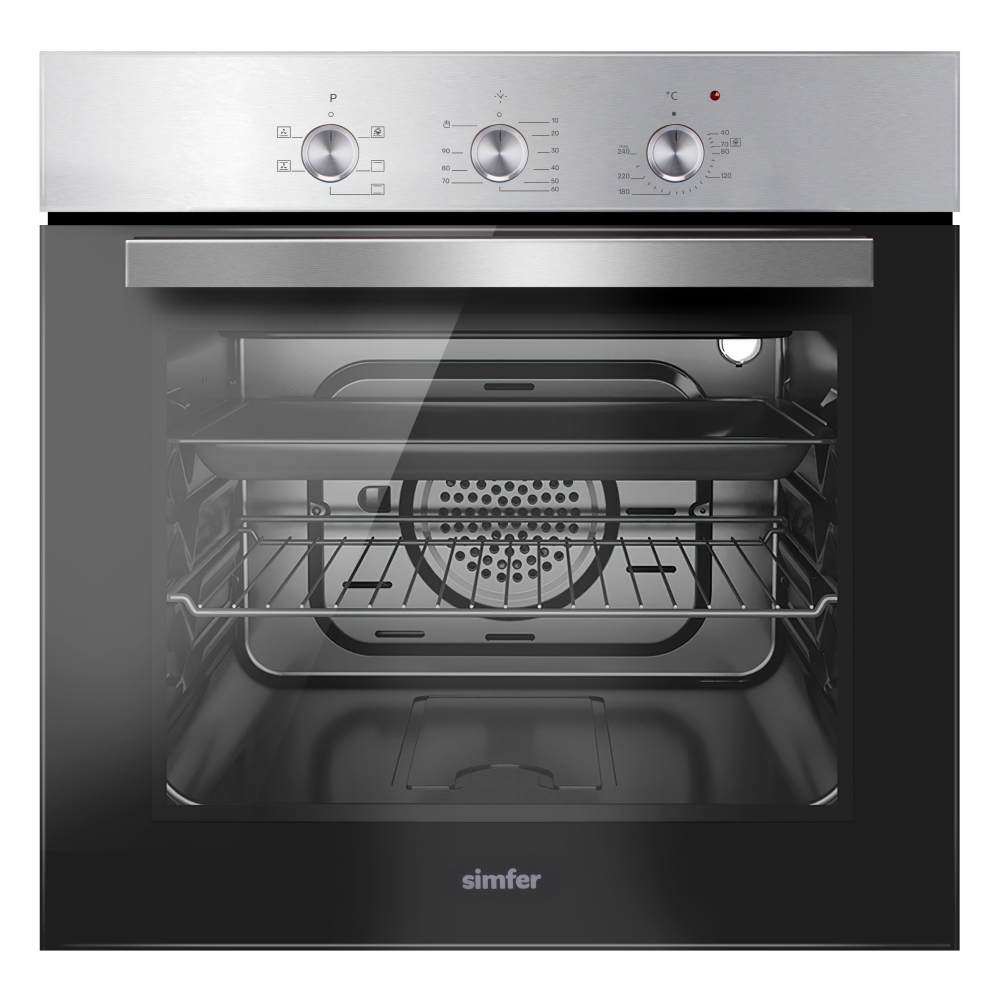 Встраиваемый электрический духовой шкаф Simfer B6EM16011 Silver/Black