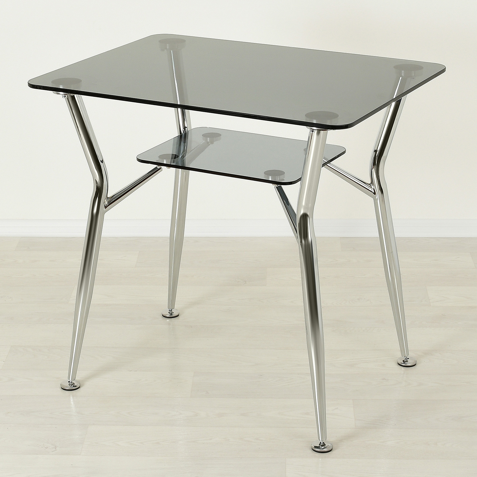 Кухонный стол Mebel Apartment Квадро 10 серый/хром 1000х600