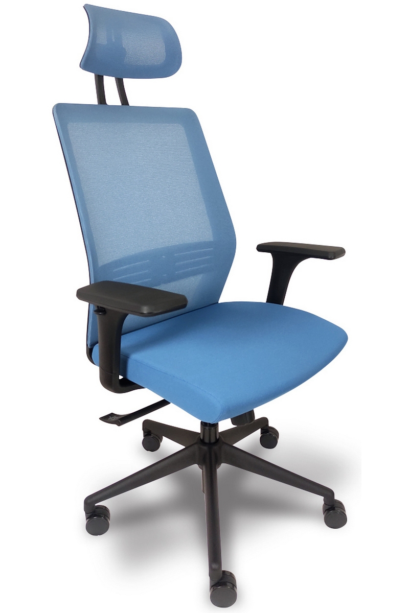 Эргономичное офисное кресло Falto Soul SOL-01KAL / синее, каркас черный