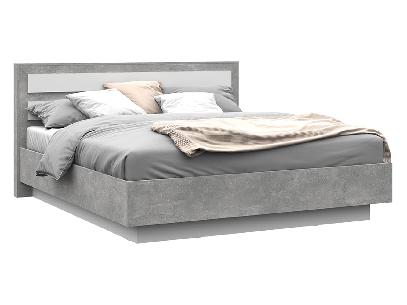 Двуспальная кровать Стендмебель Амбер Ателье светлый / Белый 180х200 см