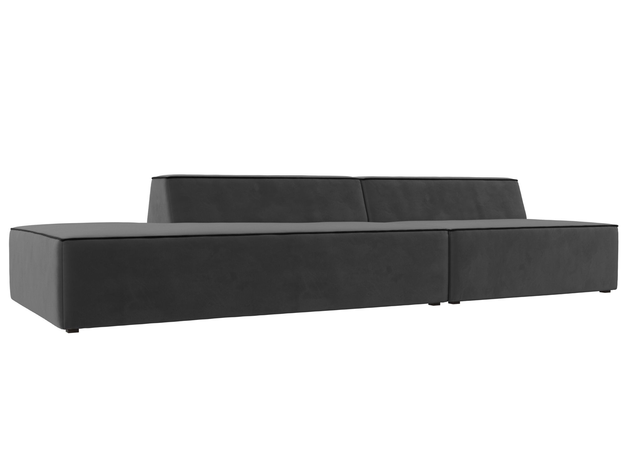 Прямой модульный диван Лига Диванов Монс Модерн левый 280х110х70 см, серый\черный