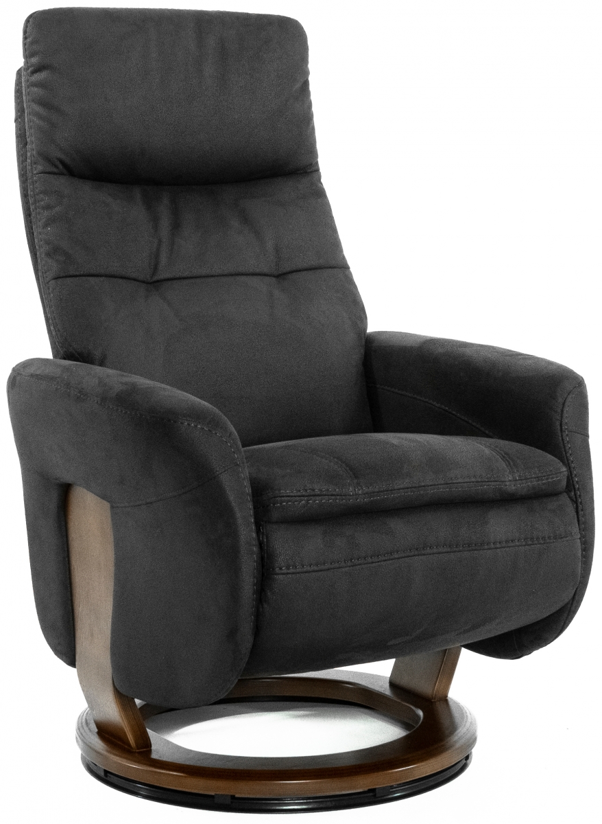 Кресло реклайнер механическое Relax Francesca 7745A /темно-серое / нубук