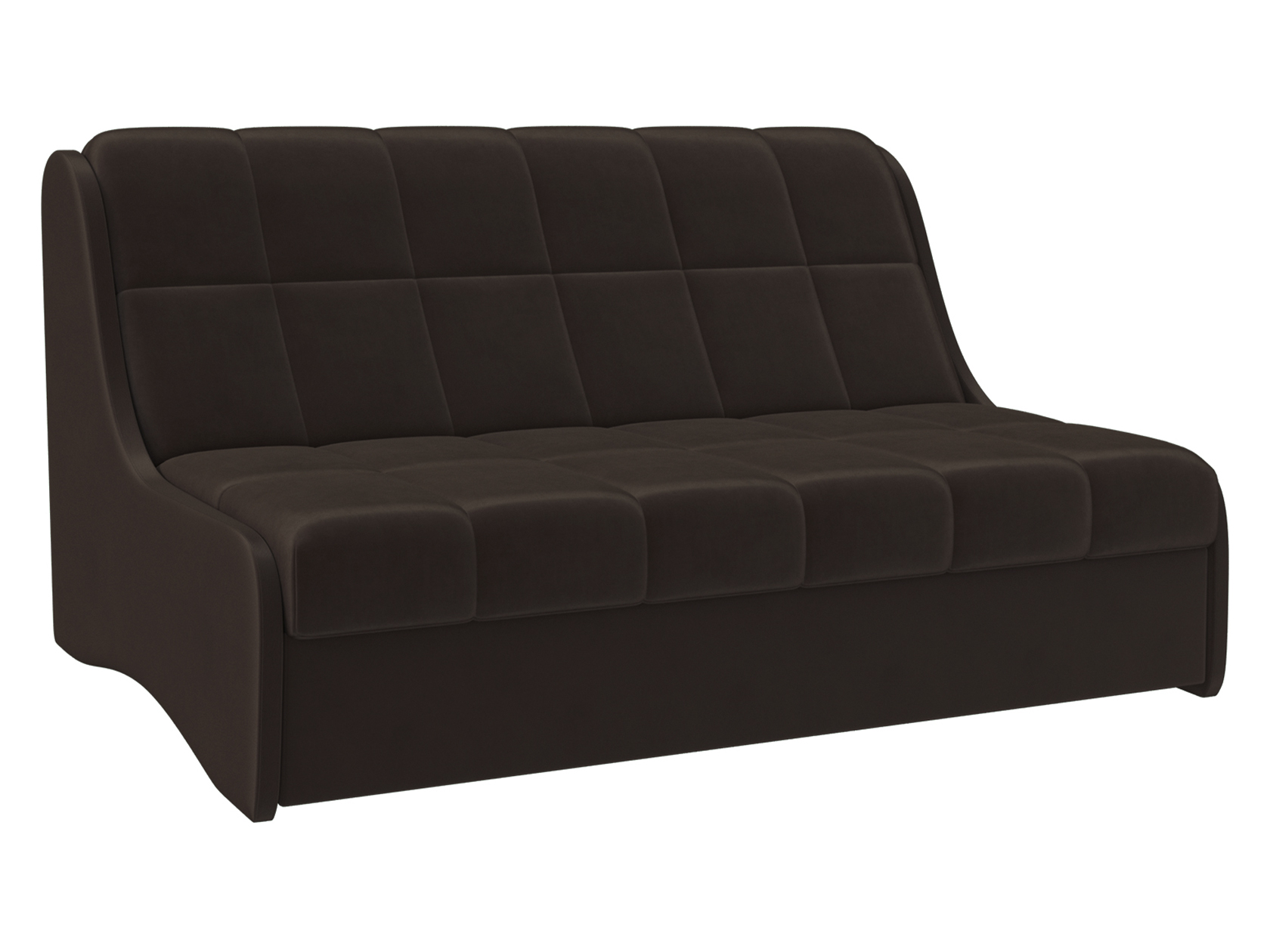 Прямой диван Мягкая Линия Токио Темно-коричневый, велюр, 120х200 см, Независимый пружинный