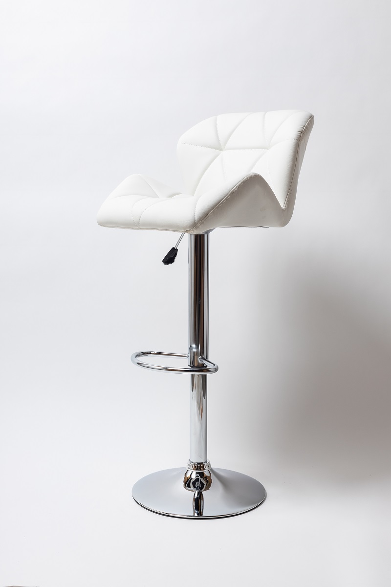 Барный стул La Room BN-1062-2, белый, хром/белый