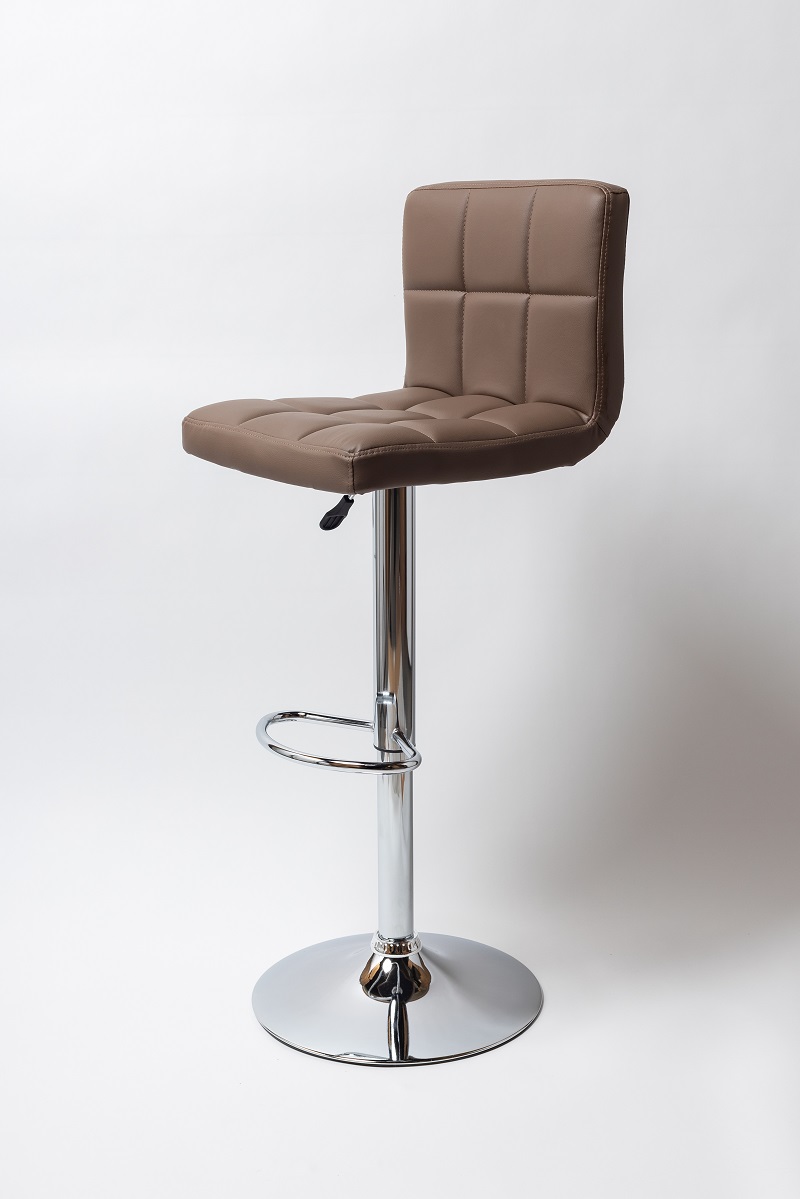 Барный стул La Room BN-1012,коричневый, хром/коричневый