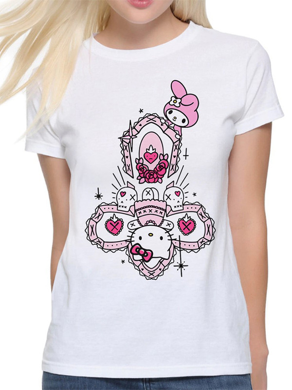Футболка женская DreamShirts Studio Hello Kitty / Хеллоу Китти / Аниме белая 2XL