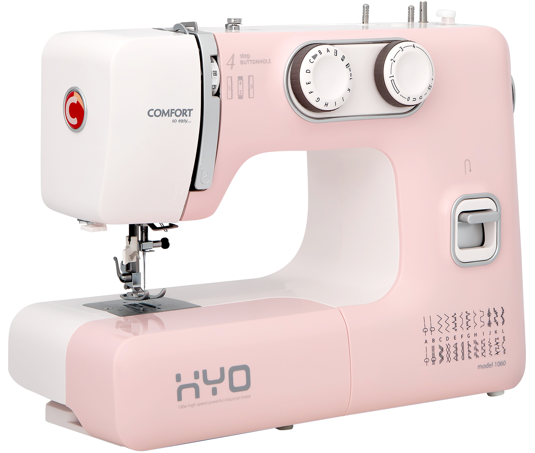 Швейная машина COMFORT 1060 белый, розовый