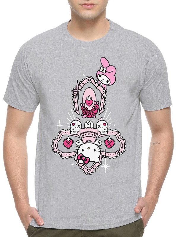 Футболка мужская DreamShirts Studio Hello Kitty / Хеллоу Китти / Аниме серая L