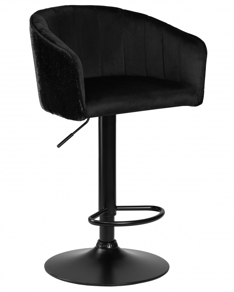 Барный стул DOBRIN DARCY BLACK SHINY 1 шт черный с черно-золотыми пайетками