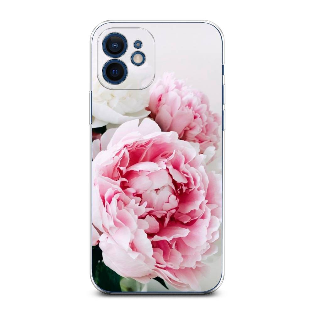 Чехол на Apple iPhone 12 Mini "Розовые и белые пионы"