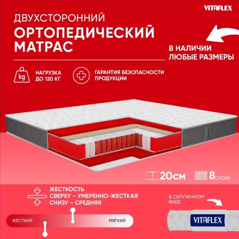 Ортопедический матрас VITAFLEX Anatomic I Sk 160x195