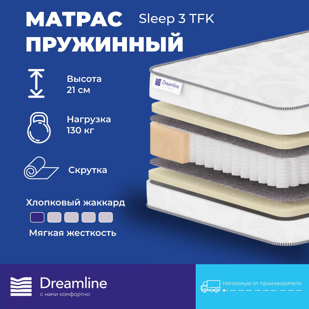 Матрас Dreamline Sleep 3 TFK независимые пружины 180x200 см