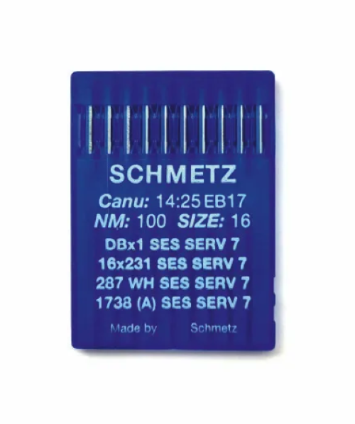 Иглы промышленные с тонкой колбой Schmetz 1738/DBx1 SES SERV7 100, 10 шт