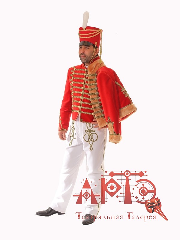 Костюм карнавальный мужской Гусар NoBrand 412 красный 54 RU