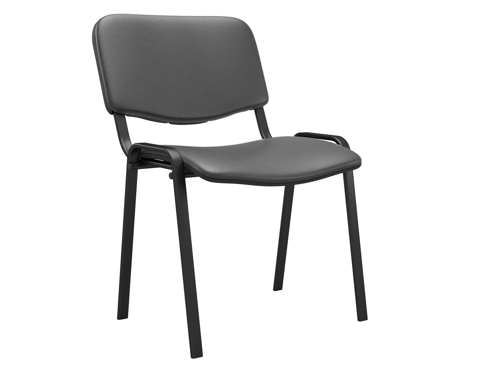 Офисный стул Первый Мебельный Изо Черный, экокожа / Черный, металл