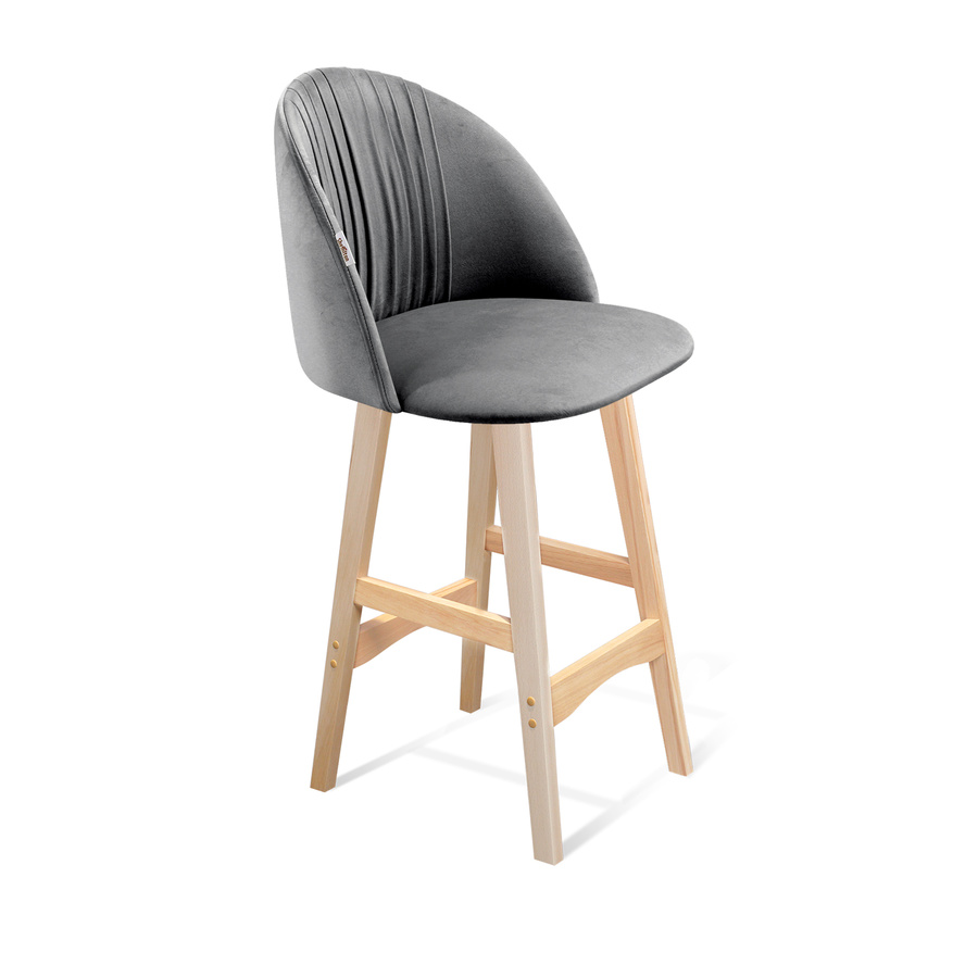 Барный стул Sheffilton 209256, прозрачный лак/угольно-серый