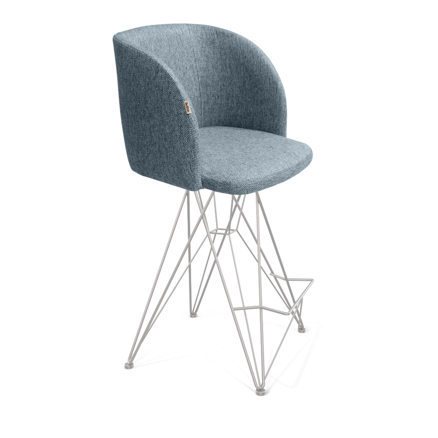Барный стул Sheffilton 206386, хром лак/синий лед