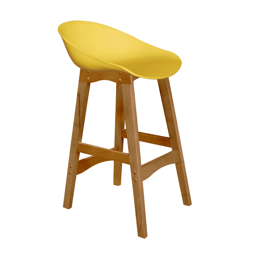 Барный стул Sheffilton 182131, светлый орех/желтый