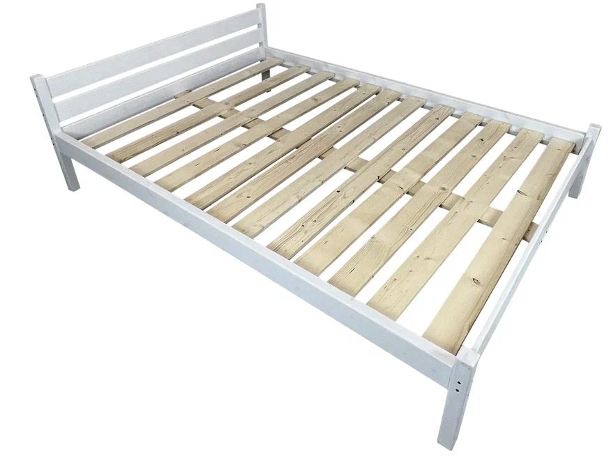 Кровать двуспальная Solarius, Классика 190х140, цвет белый