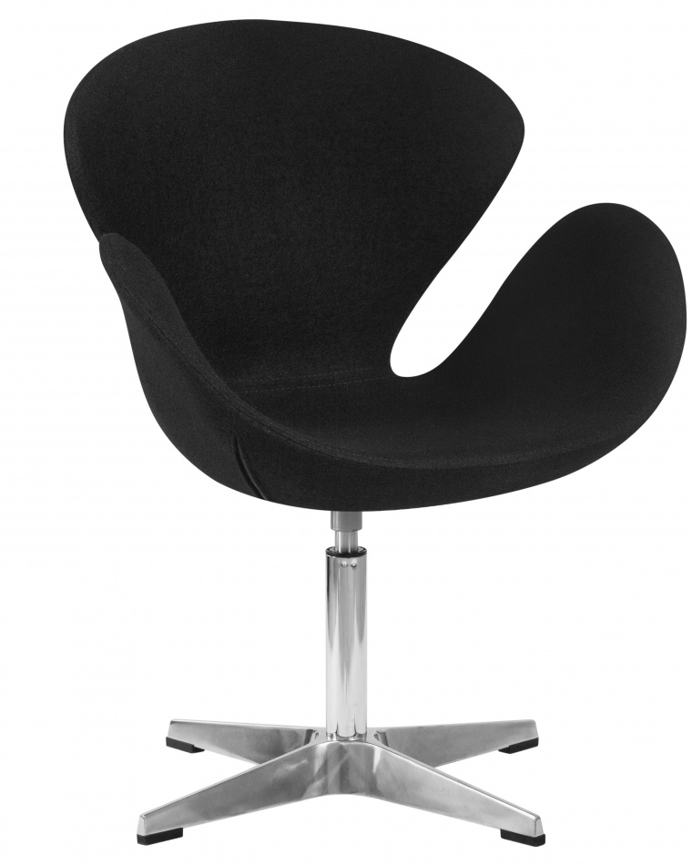 Кресло DOBRIN SWAN 1 шт черная ткань AF9, алюминиевое основание
