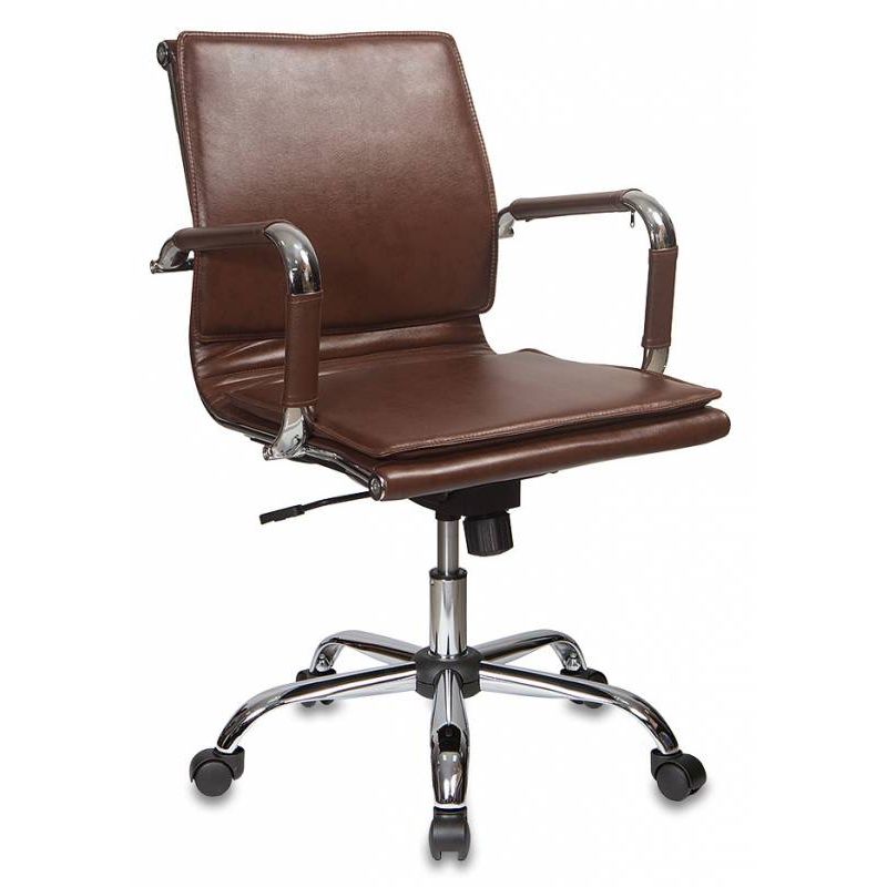 Кресло руководителя Бюрократ Ch-993-Low, на колесиках, эко.кожа, коричневый [ch-993-low/br