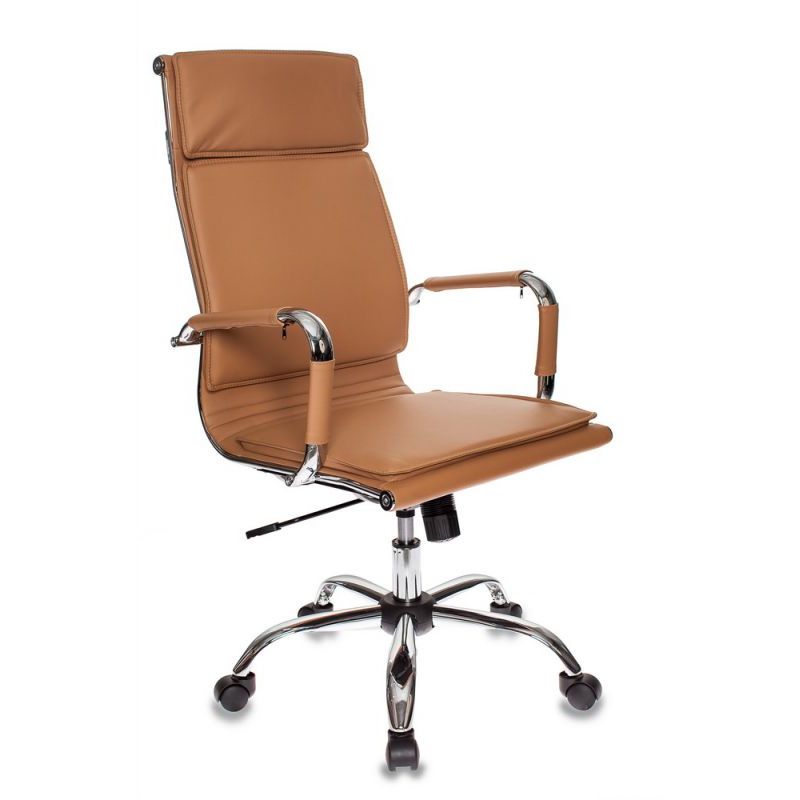 Кресло руководителя Бюрократ Ch-993, на колесиках, эко.кожа, светло-коричневый [ch-993/cam