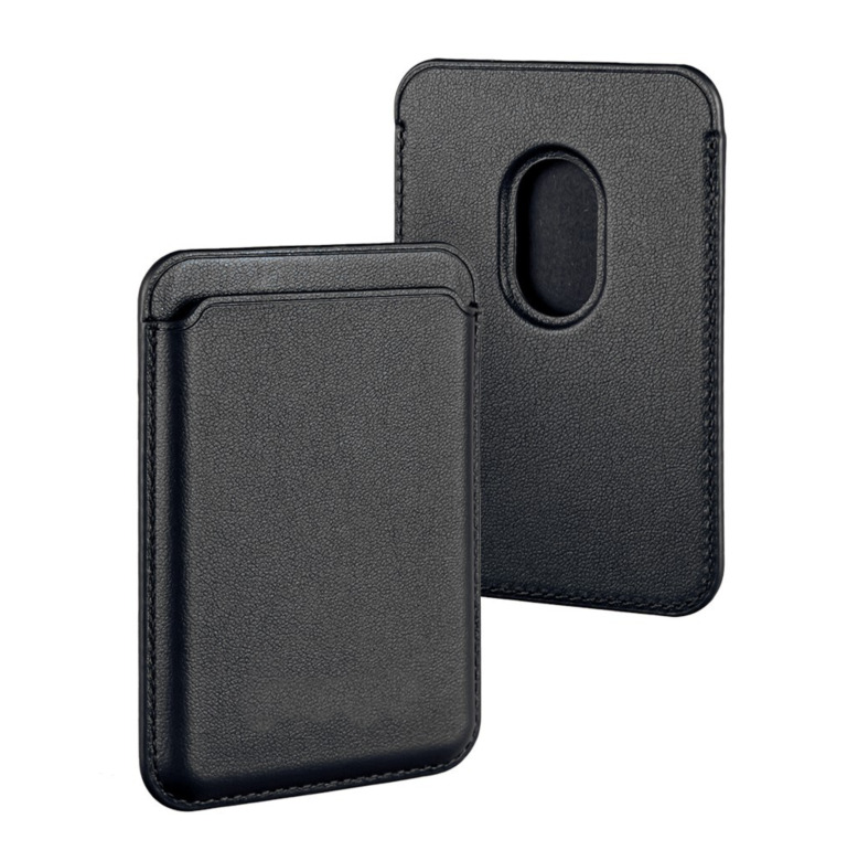 Картхолдер кожаный бумажник съемный магнитный кошелек MagSafe Wallet для iPhone черный
