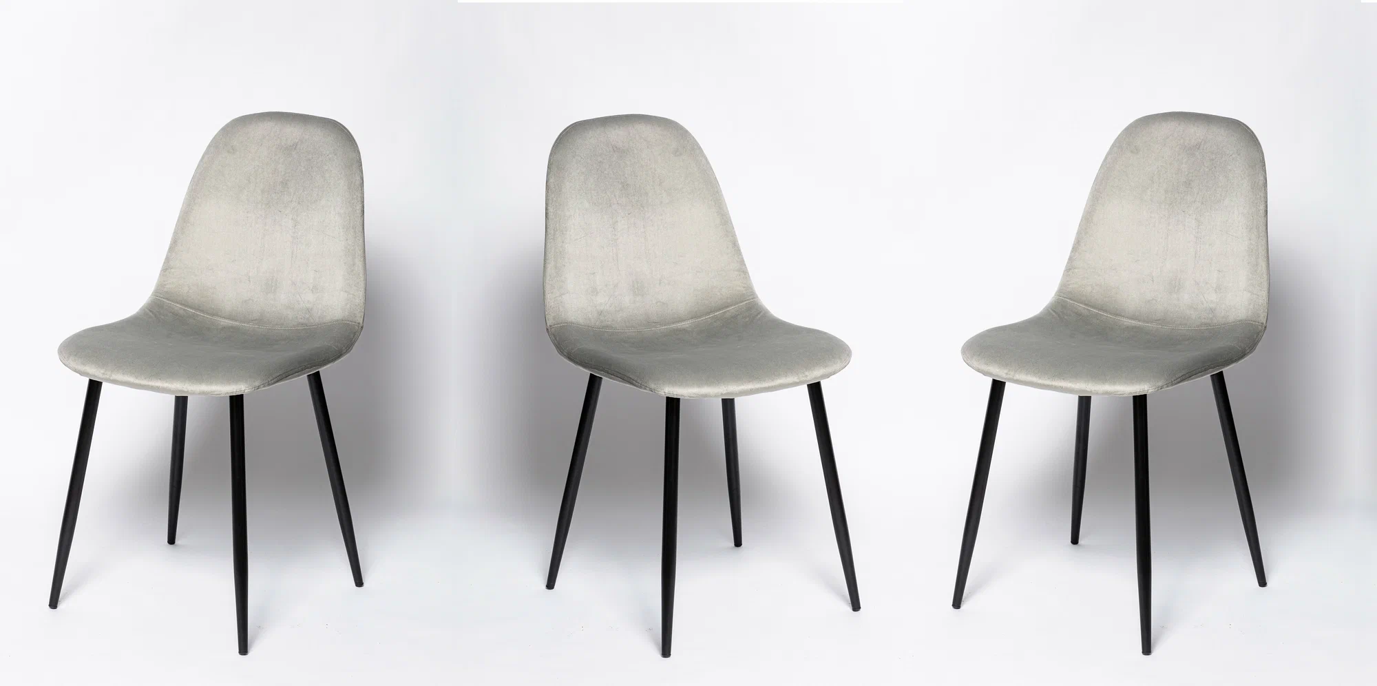 Комплект стульев для кухни, Ла Рум, XS2441, 3 шт, серый, велюр