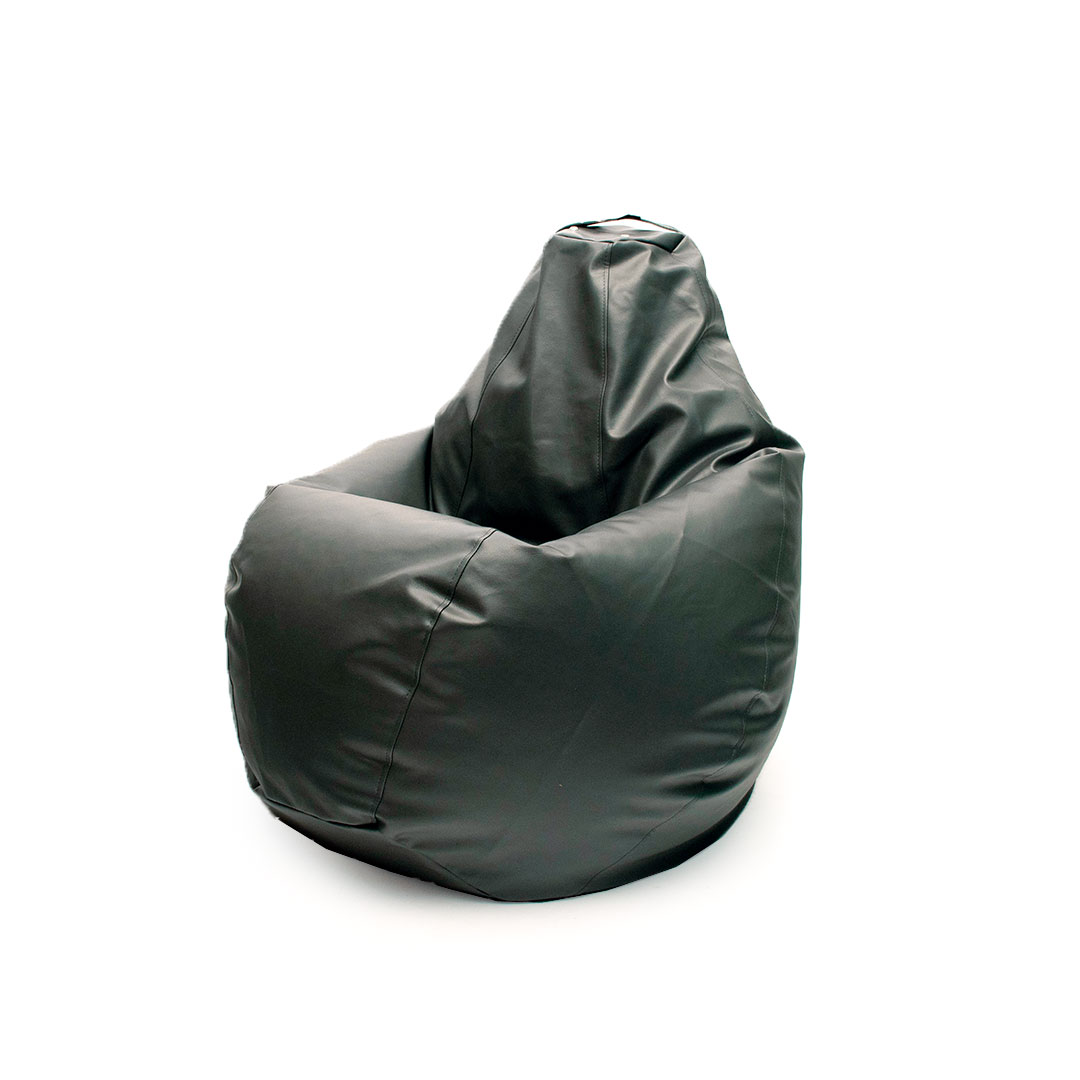 Кресло мешок WowPuff ГРУША экокожа большое 135 см, серый
