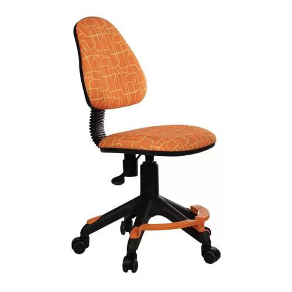Кресло детское Бюрократ KD-4-F, на колесиках, ткань, оранжевый [kd-4-f/giraffe]