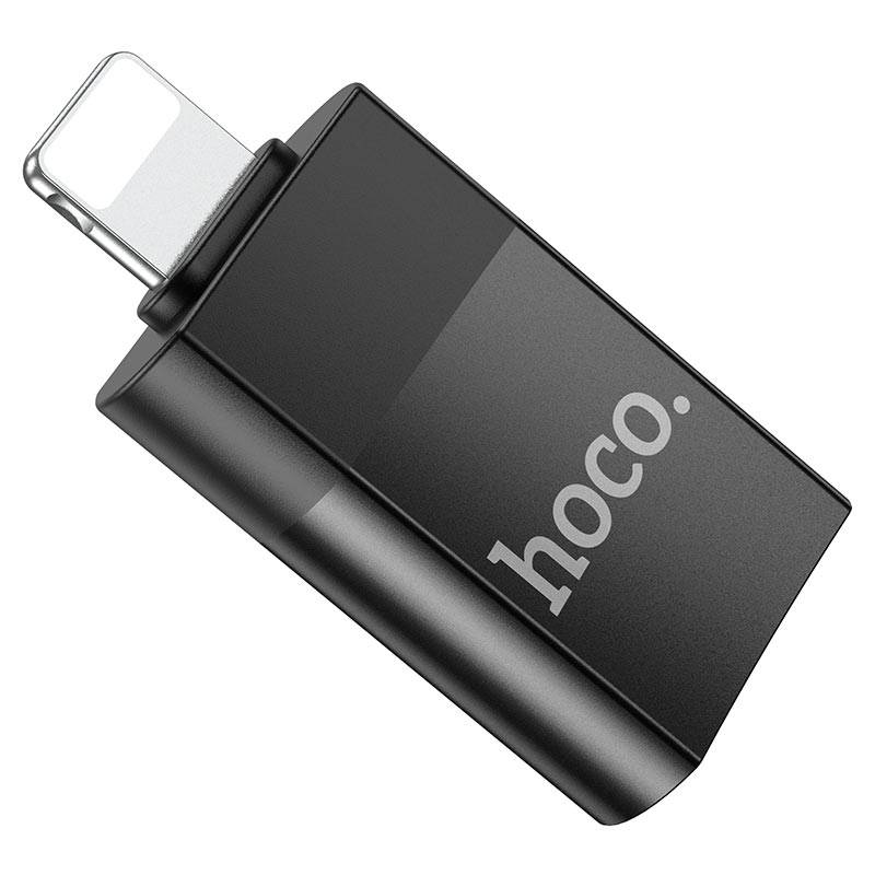 Адаптер для Lightning 8-pin Type-C USB Hoco UA17 Black