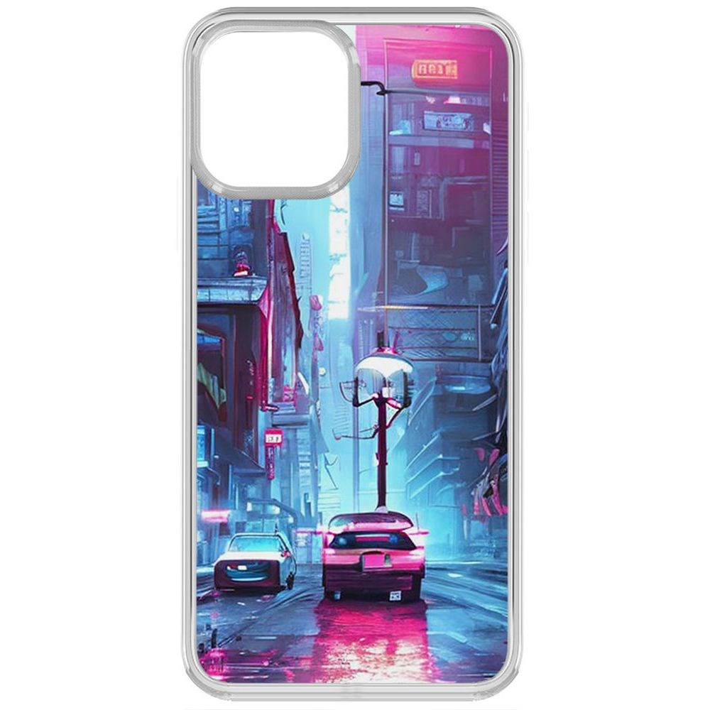 Чехол-накладка Krutoff Clear Case Киберпанк Улица для iPhone 13 Pro