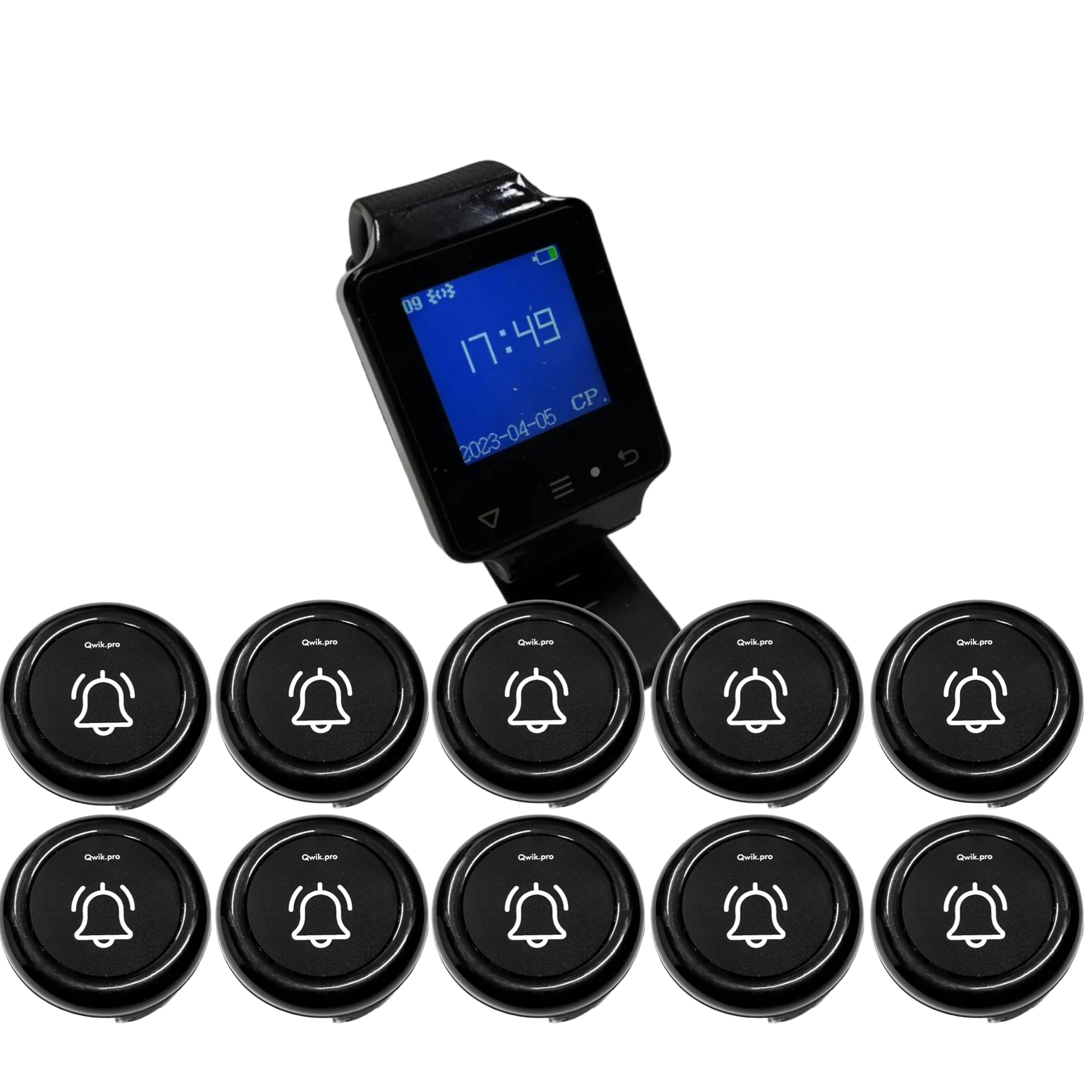 Часы-пейджер Qwik.pro 107 + набор кнопок для вызова персонала